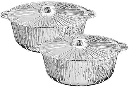 Amazon.com: Propack Aluminum Disposable Pots With Lids large 5.5 Quarts ...