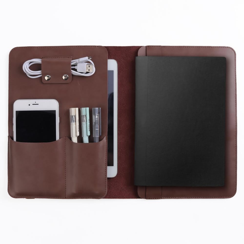 Top Grain Leather Universal Padfolio/Portfolio Sleeve Notebook Case ...