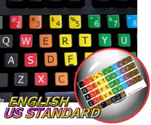 LEARNING LARGE LETTERING (UPPER CASE) ENGLISH COLORED KEYBOARD STICKERS ...