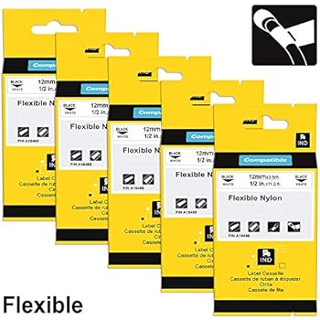 Amazon.com : 5-Pack 18488 Rhino Flexible Nylon Industrial Label Tape Cartridge for DYMO Rhino ...