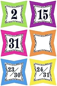 Amazon.com : Teacher Created Resources Colorful Zebra Print Calendar ...
