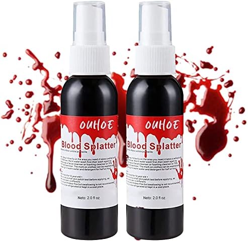 2PCS Blood Splatter, 2.0 fl oz Fake Blood Spray, Makeup Blood Splatter ...