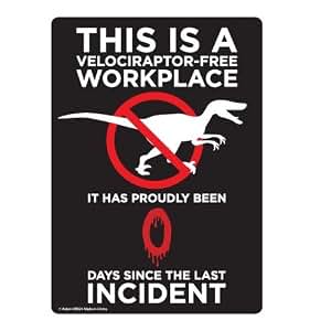 Amazon.com: This Is a Velociraptor- Free Workplace Funny Novelty Tin ...