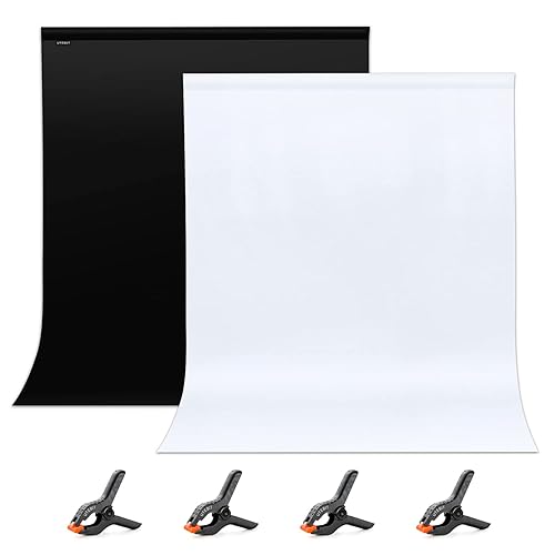 UTEBIT White Black Backdrop, 5 * 6.5FT 2-in-1 Double Sided Photo ...