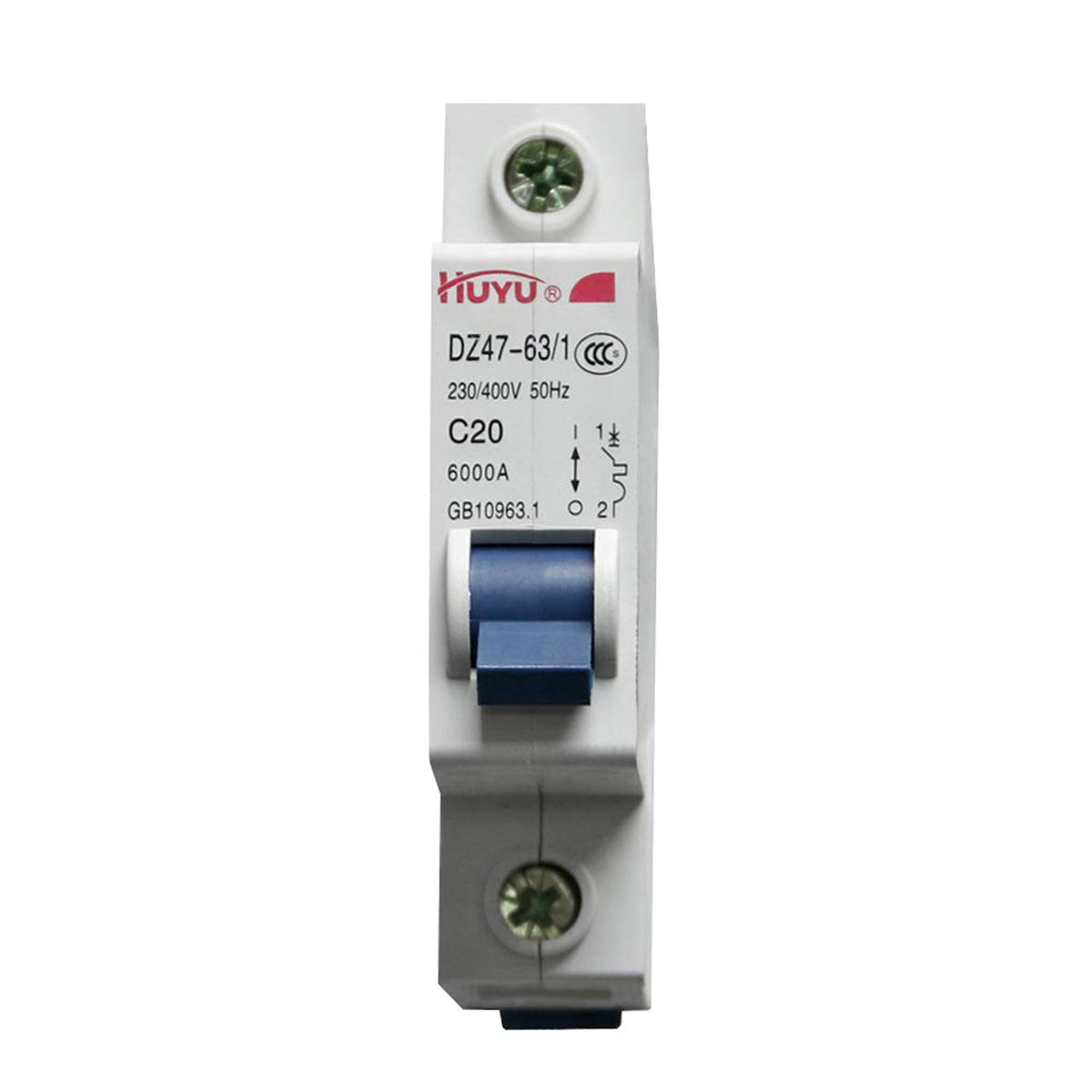 WPHMOTO 20A 230V/400V~ 50HZ Miniature Circuit Breaker MCB C20 C Type ...