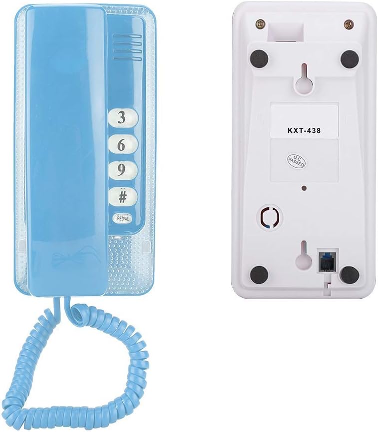 Corded Telephone, Wall Mount Landline Telephone Extension No Caller ID Home Phone, No need ...