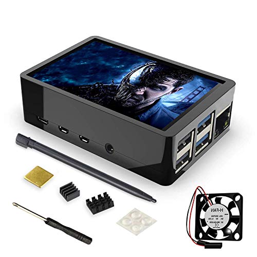 for Raspberry Pi 4 Touch Screen with Built-in Fan, Case and Cooling ...