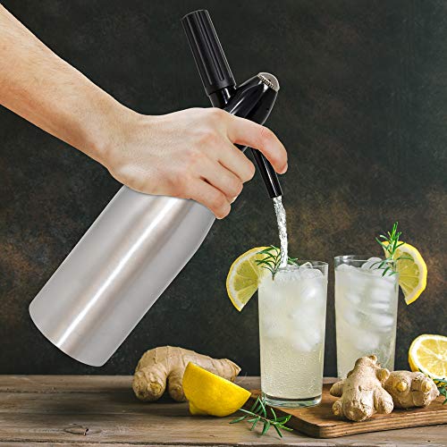1 Liter Aluminium Soda Siphon Fizz Maker, Seltzer Water Creator, Soda ...