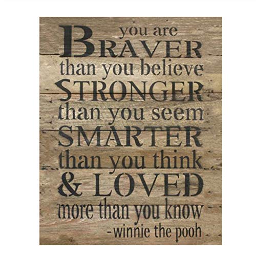 Winnie the Pooh Quotes-Wall Art Decor-"You are Braver-Stronger-Smarter ...