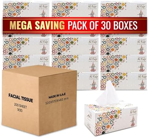 SNH Packing Al Fajr Facial Tissue 200 x 2 Ply Sheets - Premium Tissue ...
