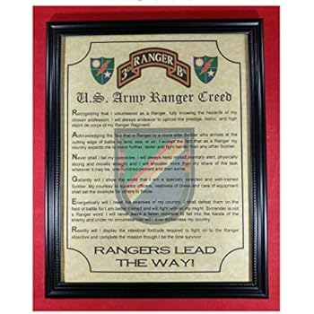 Amazon.com: Army Rangers Creed Poster 18x24 US Military Gifts Ranger ...