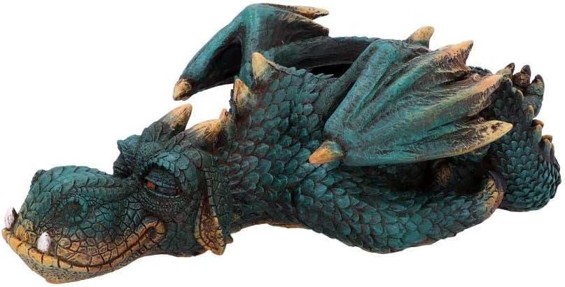 Nemesis Now Dozing Dragon Plant Pot 31.8cm, Resin, Green, One Size ...