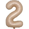 Amazon.com: 40 inch Caramel Cream Color Number Balloons 0-9 Large ...