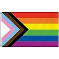 Amazon.com : Progress Pride Rainbow Flag,3 x 5 Foot Progressive Pride ...