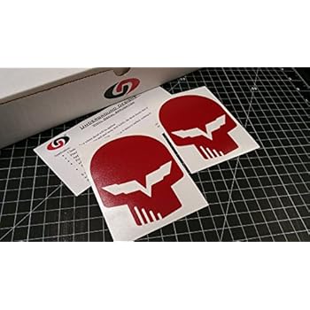 Amazon.com: Jake Skull - 5" x 6" - vinyl decal sticker corvette c6 c7 ...