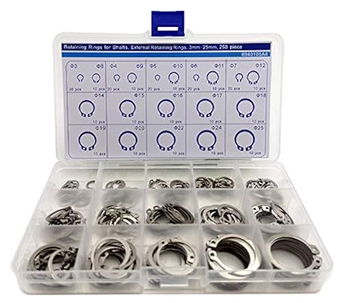 Retaining Rings for Shafts,External Retaining Rings Circlip Assortment ...