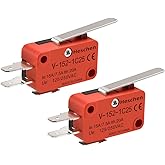 Heschen Micro Switch, V-153-1C25, SPDT, Long Hinge Lever, 20A 250VAC, 2 Pack: Amazon.com ...
