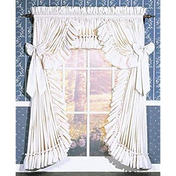 Amazon.com: Pauls Home Fashions Carolina Country Priscilla Curtain (90W ...