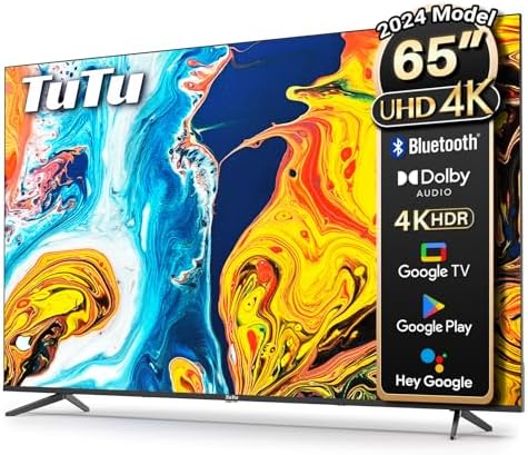 TuTu Smart TV 65 Inch 4K UHD Google TV with Netflix, Youtube, Shahid ...