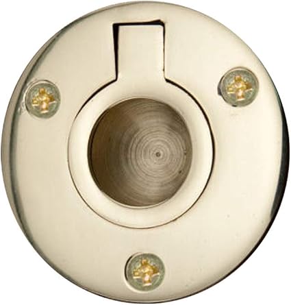 Casa Hardware Brass Round Recessed Ring Pull - Small - Polished Brass ...