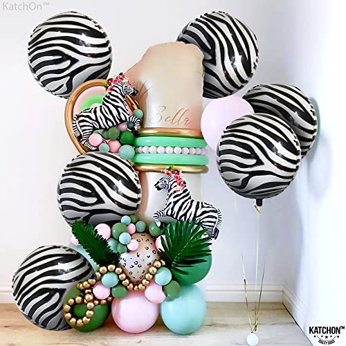 Large 22 Inch Zebra Balloons - Pack of 6 | Zebra Print Balloons for ...