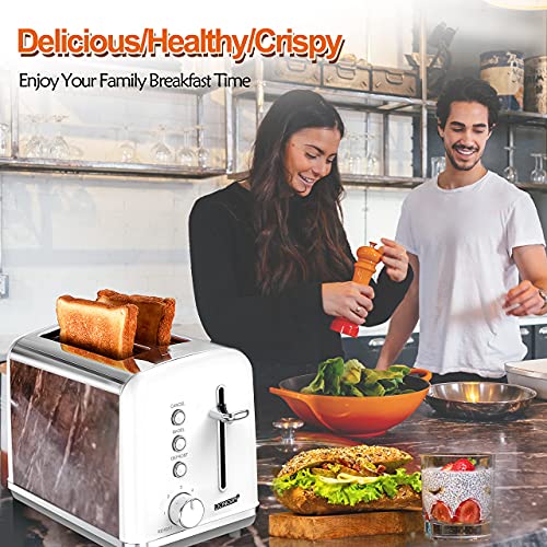 Toaster 2 Slice, Lionorm 900W Toaster with 6 Browning Settings, 1.5 In ...