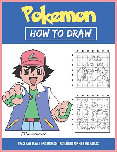How to draw Pokemon: Trace and Draw | Grid method | Practicing For Kids ...