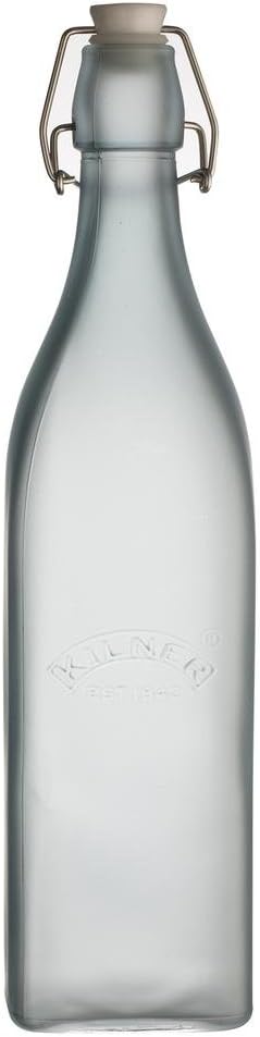 Kilner 1 Litre Blue Frosted Clip Top Glass Bottle, 22 x 10 x 10 cm ...