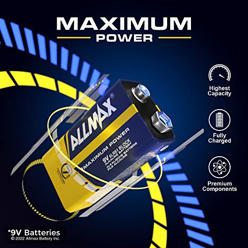 Allmax 9V Maximum Power Alkaline Batteries (24 Count) – Ultra Long ...