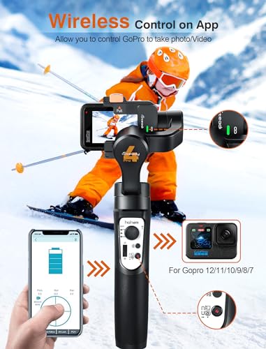 3 Axis Gimbal Stabilizer for Gopro Hero 12/11/10/9/8, Handheld ...