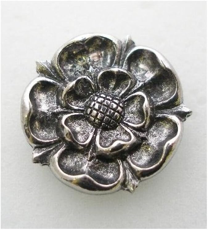 Tudor Rose Pin Badge in Fine English Pewter, Handmade: Amazon.co.uk ...