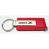 Amazon.com: Nissan 350Z Black Leather Key Chain With Silver Metal Strip ...
