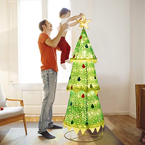 Collapsible Outdoor Lighted Christmas Tree at Skye Clarey blog