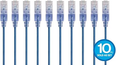 Amazon.com: Monoprice 10-Pack SlimRun Cat6A Ethernet Network Patch ...