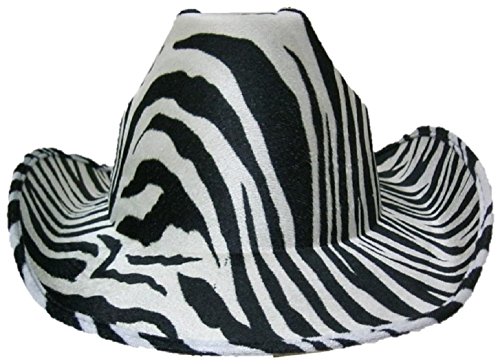 Zebra Print Cowboy Cowgirl Felt Hat - Want It All