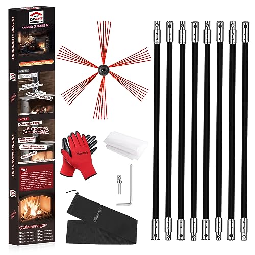 Cleancraft 16 Feet Chimney Sweep Kit, Ergonomic Chimney Cleaner, Rotary ...