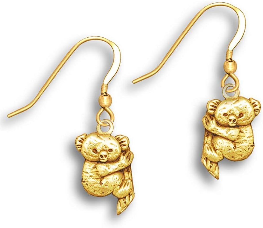 Amazon.com: 14k Gold Koala Earrings by The Magic Zoo: Dangle Earrings ...