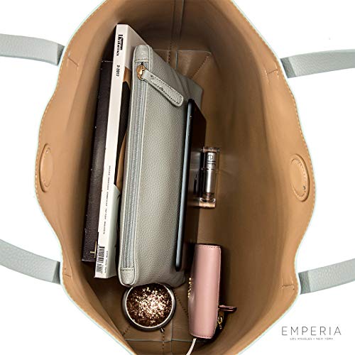 EMPERIA Bracelyn Premium Faux Vegan Leather Contrast Lining Tote ...