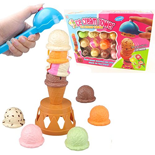 miYou Balance Game Ice Cream Stacking Tower Toy Food Pretend Play Set ...