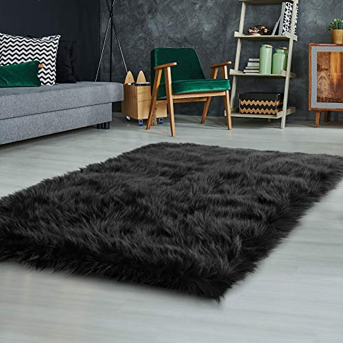 Ophanie Ultra-Luxurious Fluffy Rectangle Area Rug, Soft and Thick Faux ...