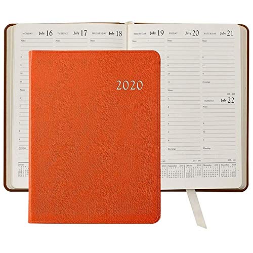 Amazon.com : Brights Orange fine Leather 9inch Desk Diary by Graphic ...