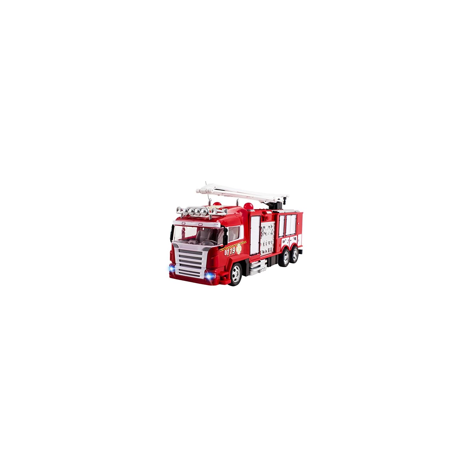 RC Fire Truck Rescue Engine Radio Remote Control w/ Music and Flashing ...