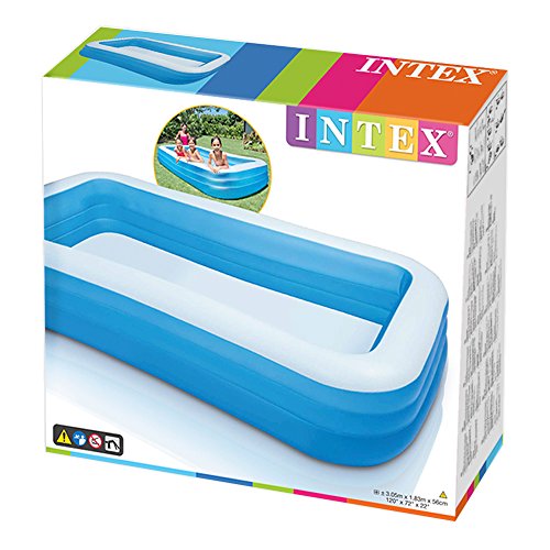 Intex Swim Center Family Inflatable Pool, 120" X 72" X 22", for Ages 6 ...