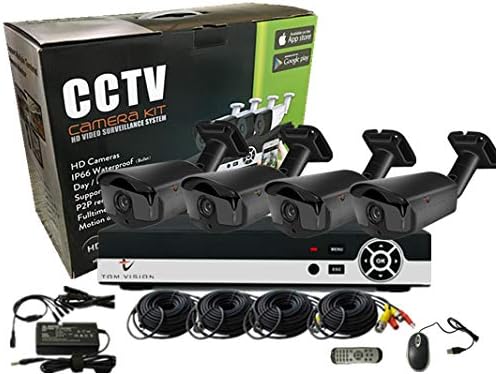 Tomvision 4Channel AHD 5in1 DVR Camera complete Kit 2.0MP/1080P CCTV ...