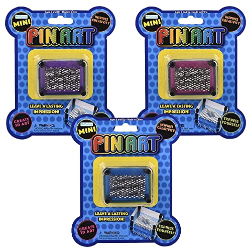 ArtCreativity Mini Pin Art Games, Set of 3, Miniature Pin Board for ...