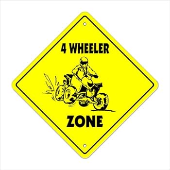 Amazon.com : 4 Wheeler Crossing Sign Zone Xing | Indoor/Outdoor | 12 ...