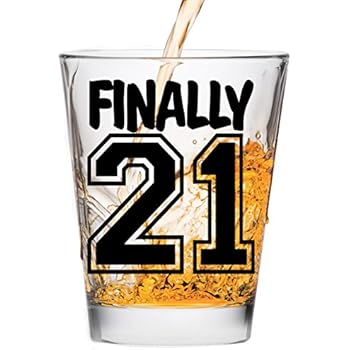 Amazon.com | Finally 21 Shot Glass - 21st Birthday Gift - Celebrate ...