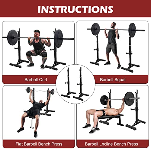Cap Squat Stand s Barbell Rack Stand Adjustable Olympic Weight Bench ...