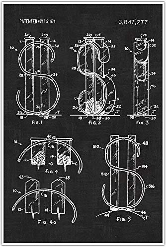 Buy Adonis554Dan Banker, Dollar Sign, Blueprint Patent, Patent 12″ x 18 ...