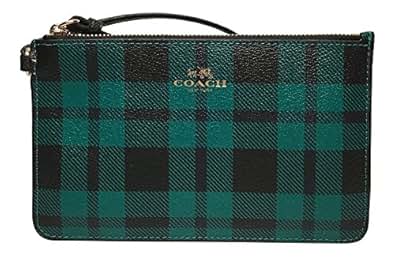 Coach Riley Plaid Small Wristlet Atlantic Multi F54461: Handbags ...